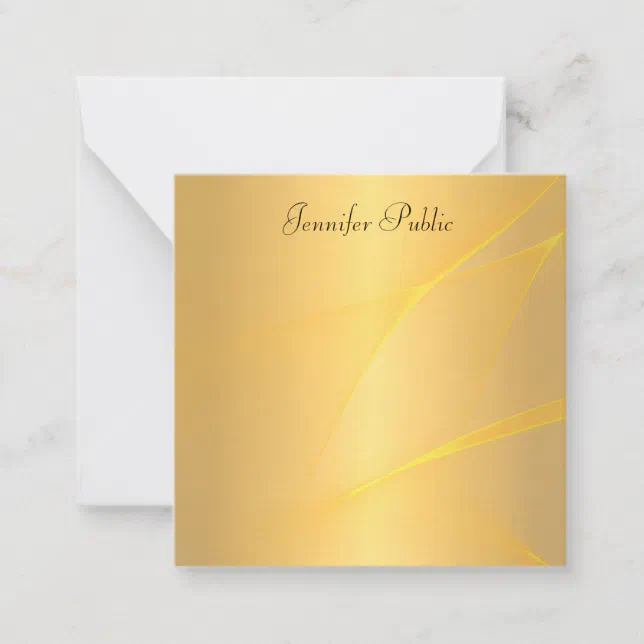 Calligraphy Script Name Gold Glamorous Background Note Card | Zazzle