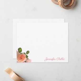 Calligraphy Script Name Watercolor Roses Template | Zazzle