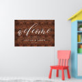 Calligraphy Script Rustic Wood Welcome Wedding Poster | Zazzle