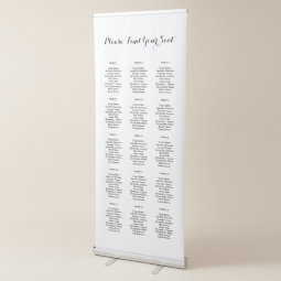 Calligraphy Script Seating Chart Retractable Banner | Zazzle