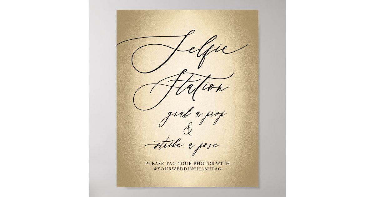 Calligraphy Script Selfie Station Wedding Sign | Zazzle