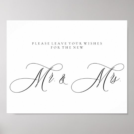 Calligraphy Simple Mr Mrs Signature Poster | Zazzle.com