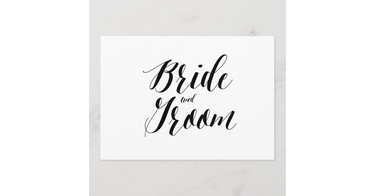 Calligraphy Style "Bride and Groom" Wedding Sign | Zazzle.com