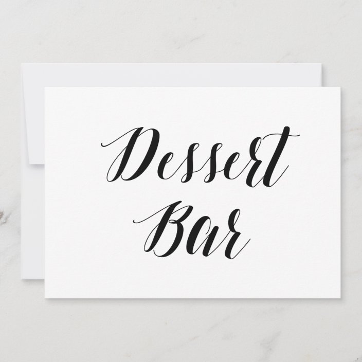 Calligraphy Style "Dessert Bar" Wedding Sign Invitation | Zazzle