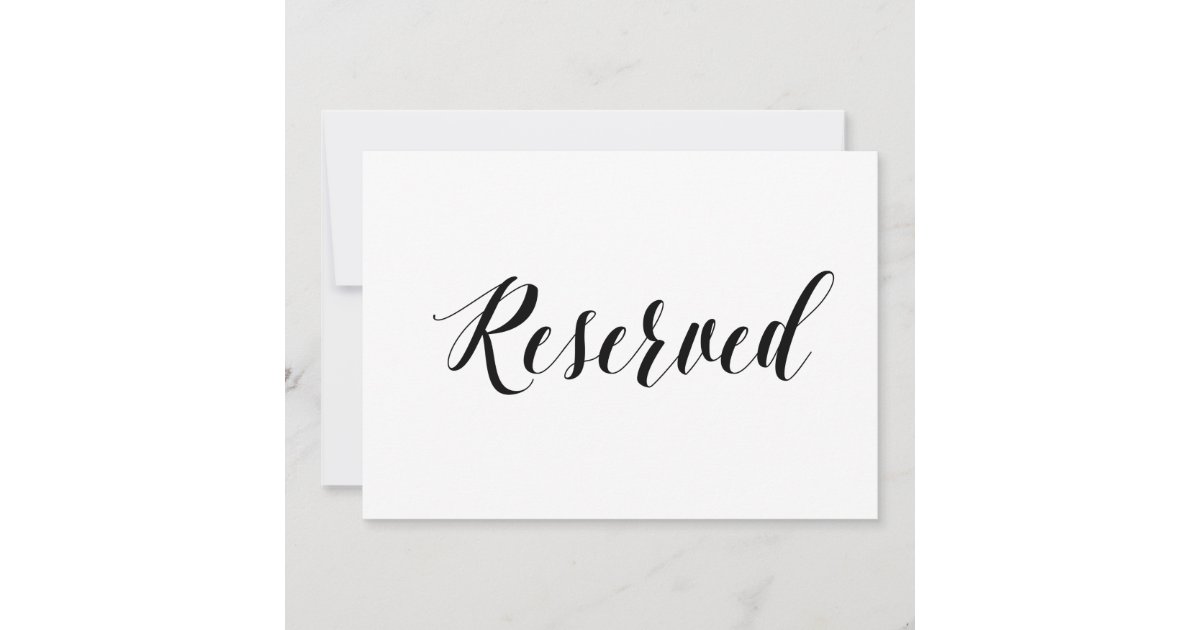Calligraphy Style "Reserved" Wedding Sign | Zazzle