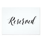 Modern Calligraphy | Reserved Wedding Sign Card | Zazzle.com