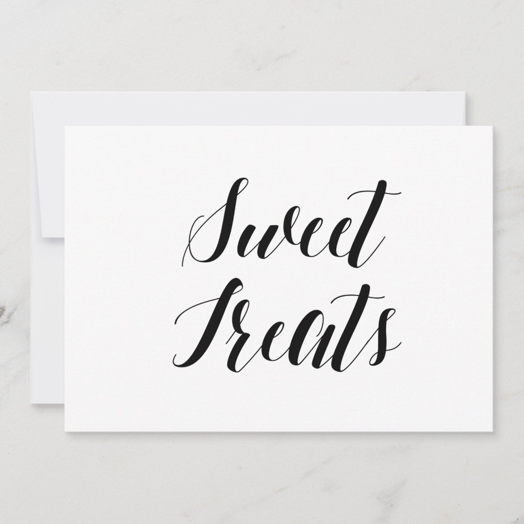 Calligraphy Style "Sweet Treats" Wedding Sign Invitation | Zazzle