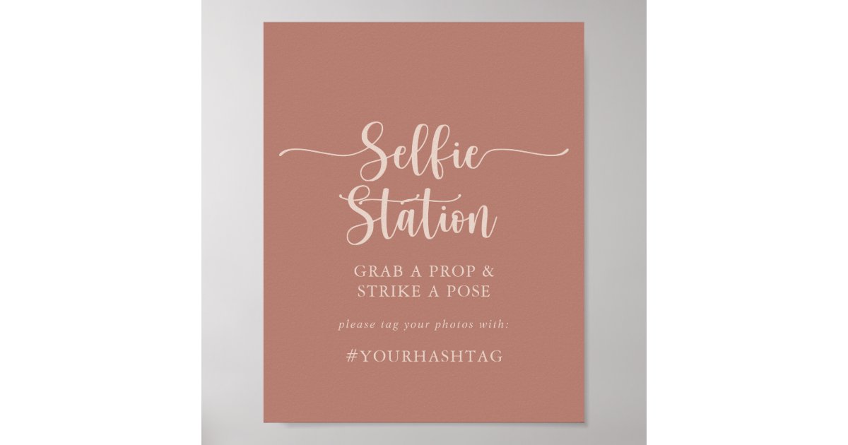 Calligraphy Terracotta Selfie Station Sign | Zazzle