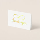 Calligraphy Thank You Infinity Symbol Foil Card | Zazzle