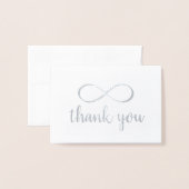 Calligraphy Thank You Infinity Symbol Foil Card | Zazzle