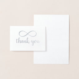 Calligraphy Thank You Infinity Symbol Foil Card | Zazzle