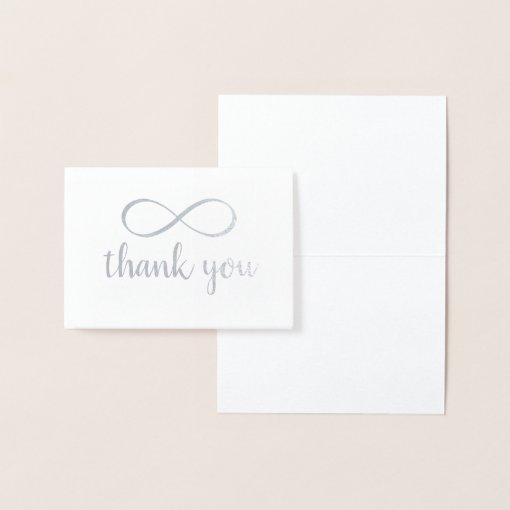 Calligraphy Thank You Infinity Symbol Foil Card | Zazzle
