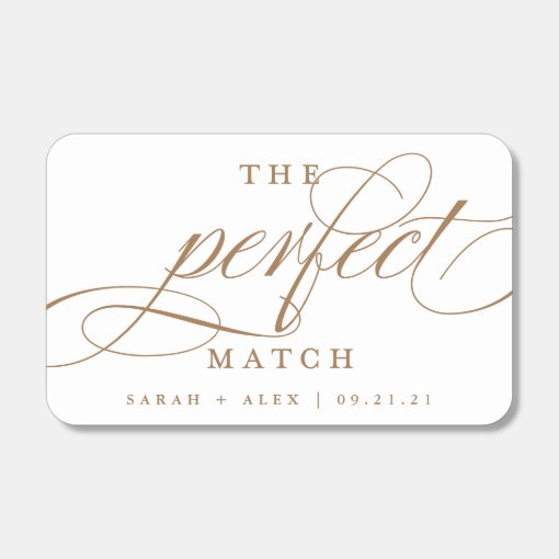 Calligraphy The Perfect Match Script Wedding Favor | Zazzle