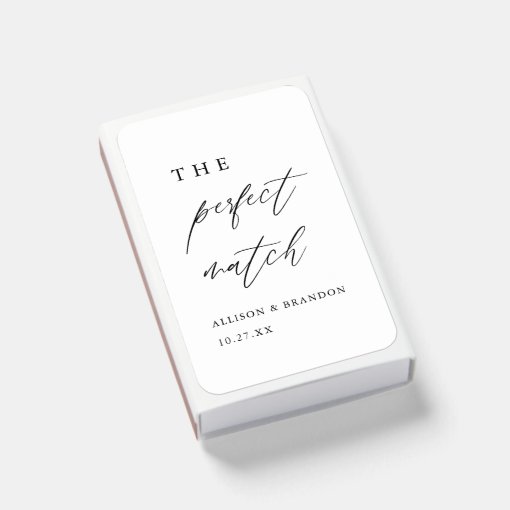 Calligraphy The Perfect Match Wedding Matches | Zazzle