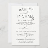 CALLIGRAPHY TYPOGRAPHY Reception Only Photo Invitation | Zazzle