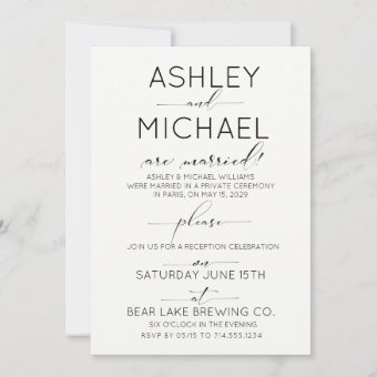 CALLIGRAPHY TYPOGRAPHY Reception Only Photo Invitation | Zazzle