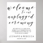 Script Typography Unplugged Wedding Ceremony Sign | Zazzle.com