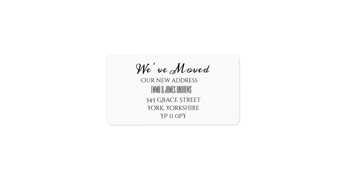Calligraphy We’ve Moved New Address Update Labels | Zazzle