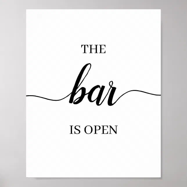 Calligraphy Wedding Bar Sign | Zazzle