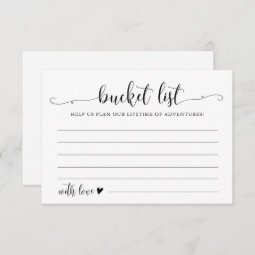 Calligraphy Wedding Bucket List Advice Cards | Zazzle
