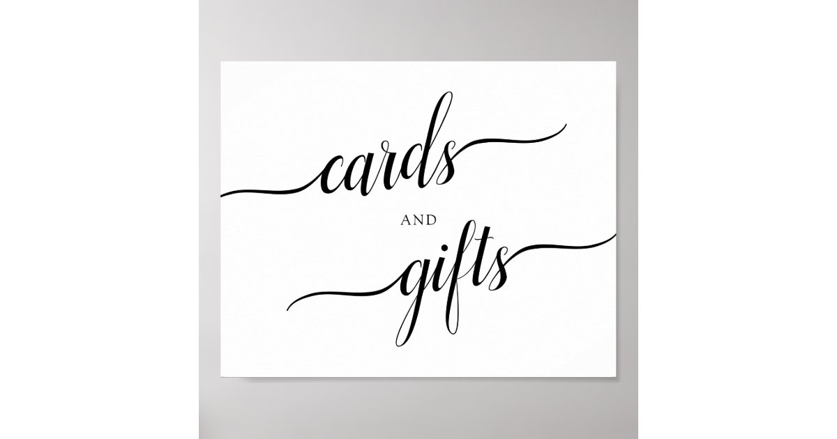 Calligraphy Wedding "Cards and Gifts" Sign | Zazzle