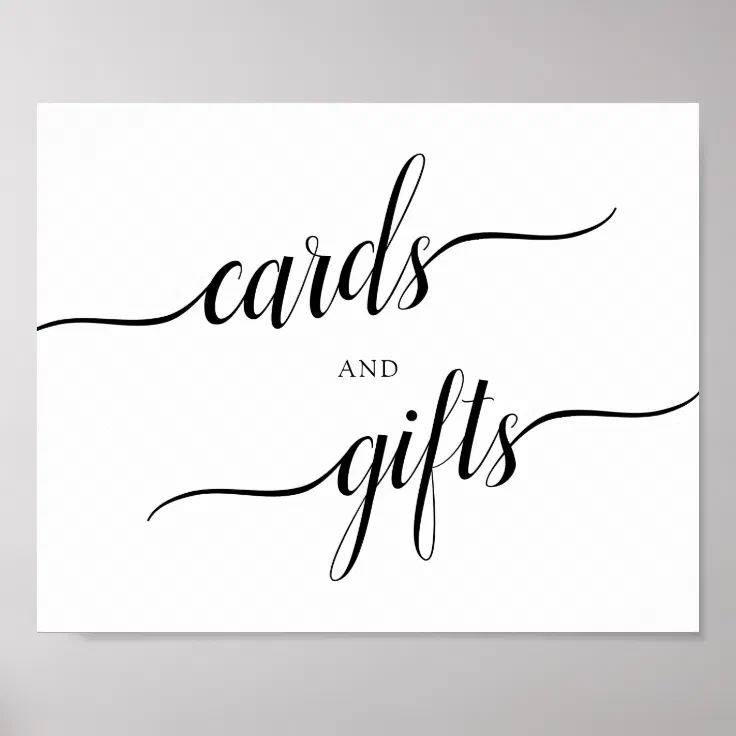 Calligraphy Wedding "Cards and Gifts" Sign | Zazzle