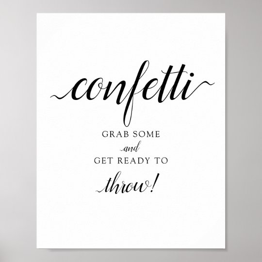 Calligraphy Wedding "Confetti" Sign | Zazzle.com