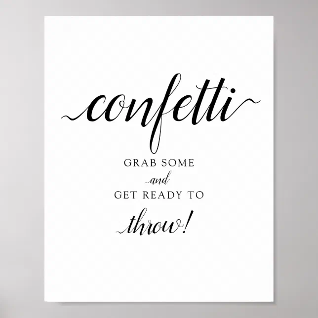 Calligraphy Wedding "Confetti" Sign | Zazzle