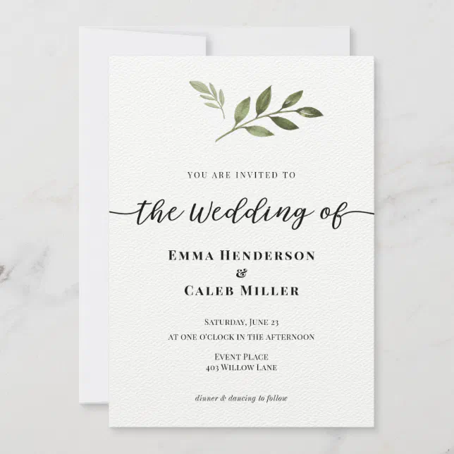 Calligraphy Wedding invitation | Zazzle