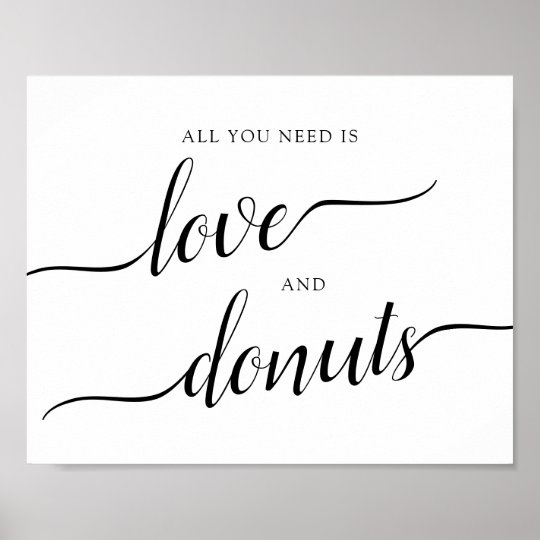 Calligraphy Wedding "Love and Donuts" Sign | Zazzle.com