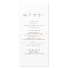 Calligraphy Wedding Menu | Gold | Zazzle
