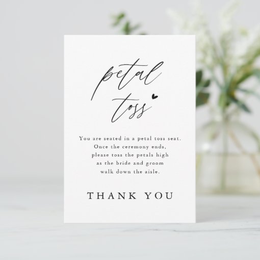 Calligraphy Wedding Petal Toss Send Off Cards | Zazzle