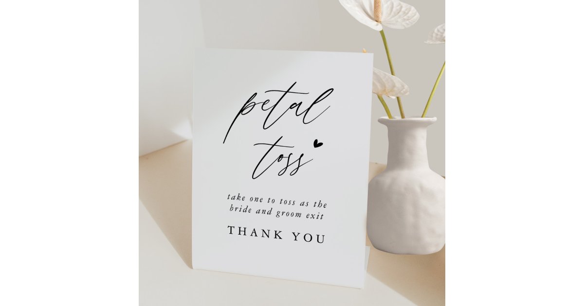 Calligraphy Wedding Petal Toss Send Off Sign | Zazzle
