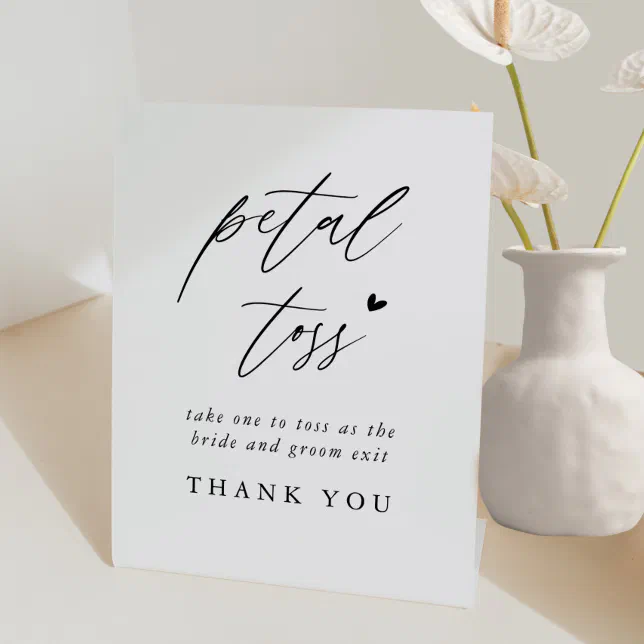 Calligraphy Wedding Petal Toss Send Off Sign | Zazzle