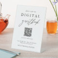 Calligraphy Wedding QR Code Digital Guest Book Pedestal Sign | Zazzle
