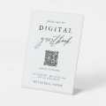 Calligraphy Wedding QR Code Digital Guest Book Pedestal Sign | Zazzle