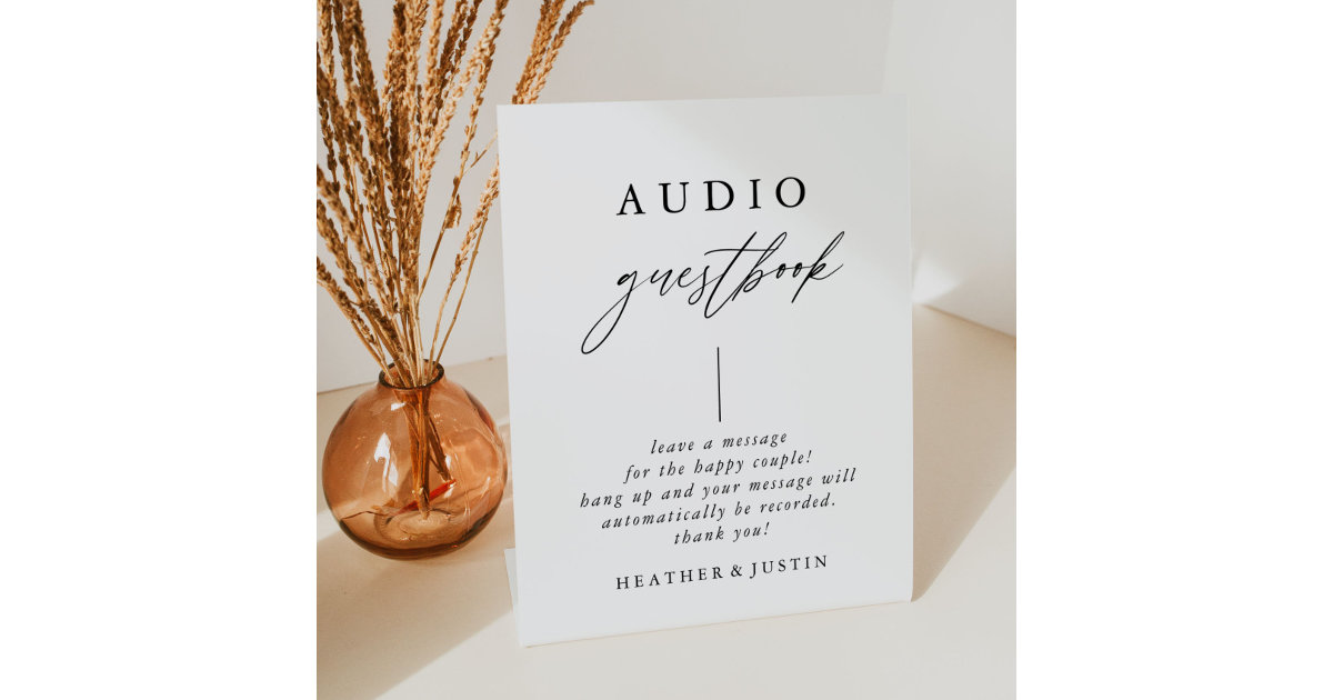 Calligraphy Wedding Telephone Guestbook Sign | Zazzle