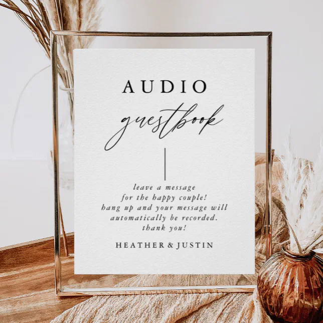 Calligraphy Wedding Telephone Guestbook Sign | Zazzle