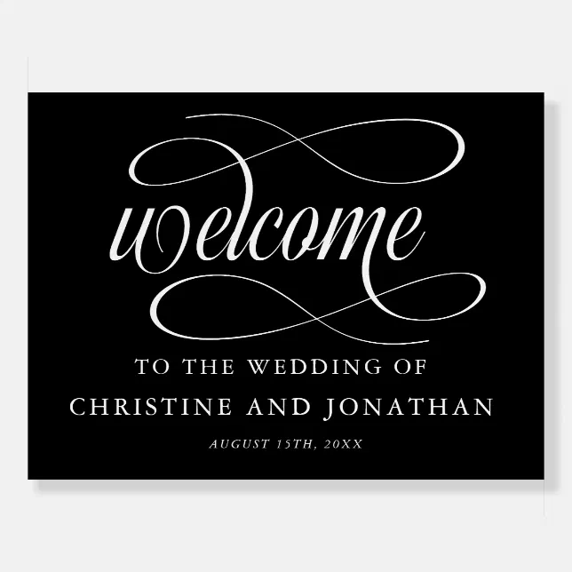Calligraphy Wedding Welcome Sign | Zazzle