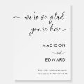 Calligraphy Wedding We're so glad You're Here Foam Board | Zazzle