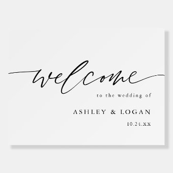 Calligraphy Welcome To The Wedding Sign | Zazzle