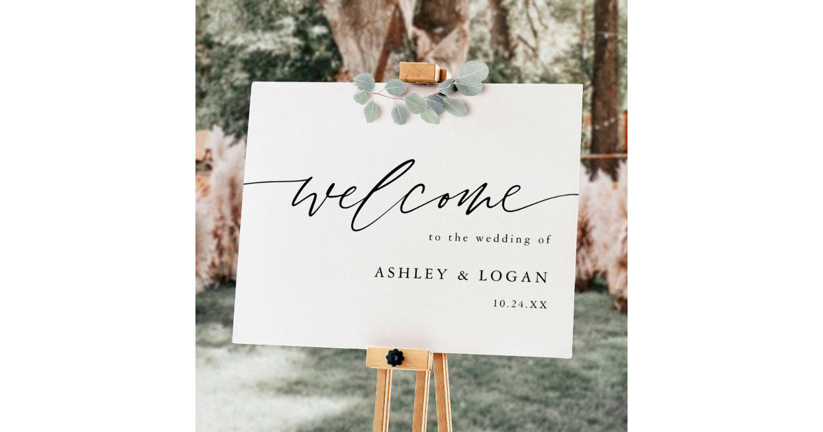 Calligraphy Welcome To The Wedding Sign | Zazzle