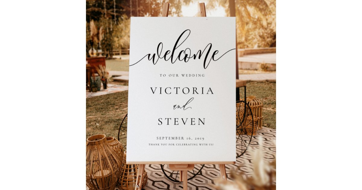 Calligraphy Welcome Wedding Sign | Zazzle