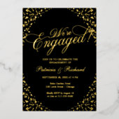 Calligraphy We're Engaged Engagement Party Foil Invitation | Zazzle