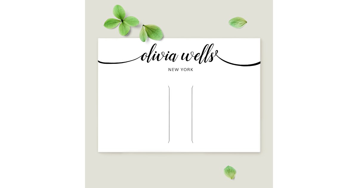 Calligraphy White Hair Clip Barrette Display Card | Zazzle