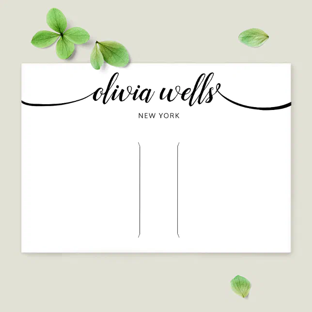 Calligraphy White Hair Clip Barrette Display Card | Zazzle