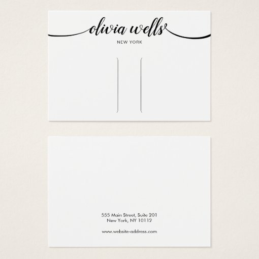 Calligraphy White Hair Clip Barrette Display Card | Zazzle