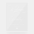 calligraphy white script wedding welcome acrylic sign | Zazzle