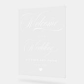 calligraphy white script wedding welcome acrylic sign | Zazzle