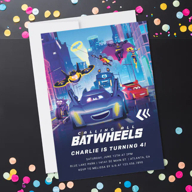Calling All Batwheels™ Kids Birthday Invitation | Zazzle